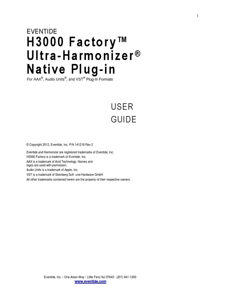 H3000 Factory Native User Guide | PDF | Synthesizer | Pitch (Music)