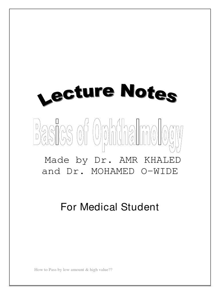 Ophthalmology Study Guide for Students | PDF | Lens (Optics) | Retina