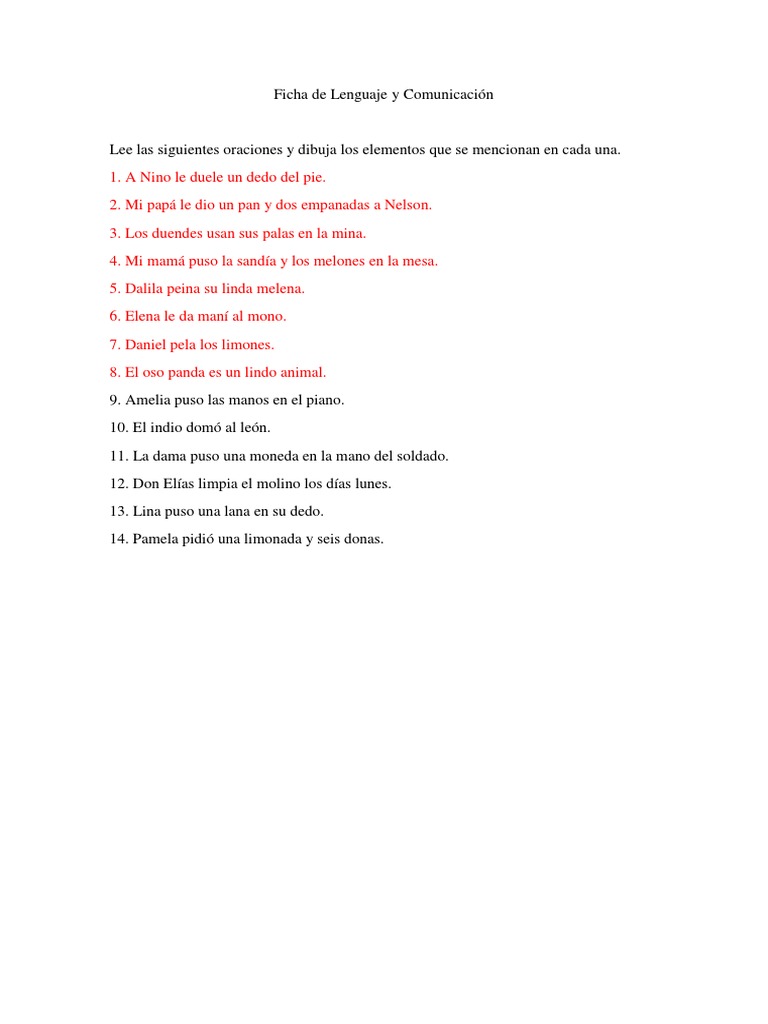 Oraciones Con N | PDF