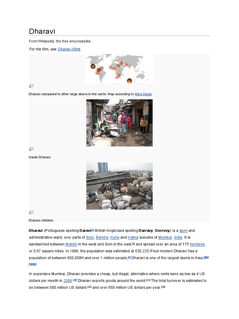 Dharavi: For The Film, See | PDF