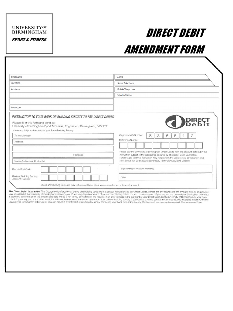Direct Debit Form | PDF