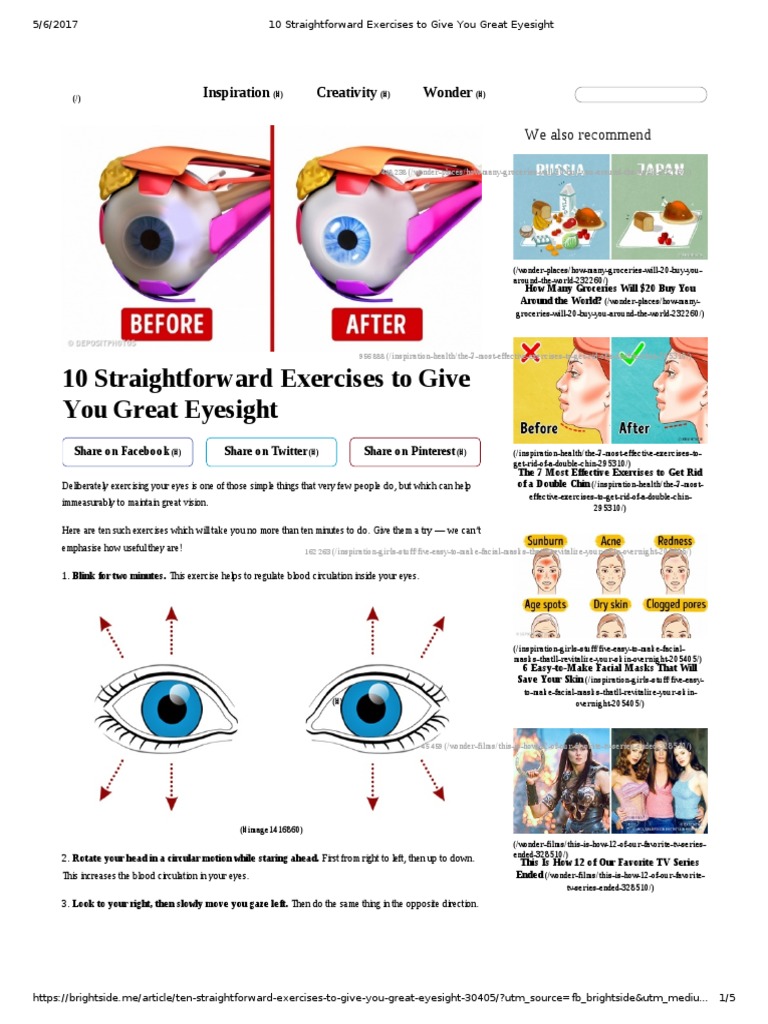 10 Straightforward Exercises To Give You Great Eyesight | PDF | Eye ...