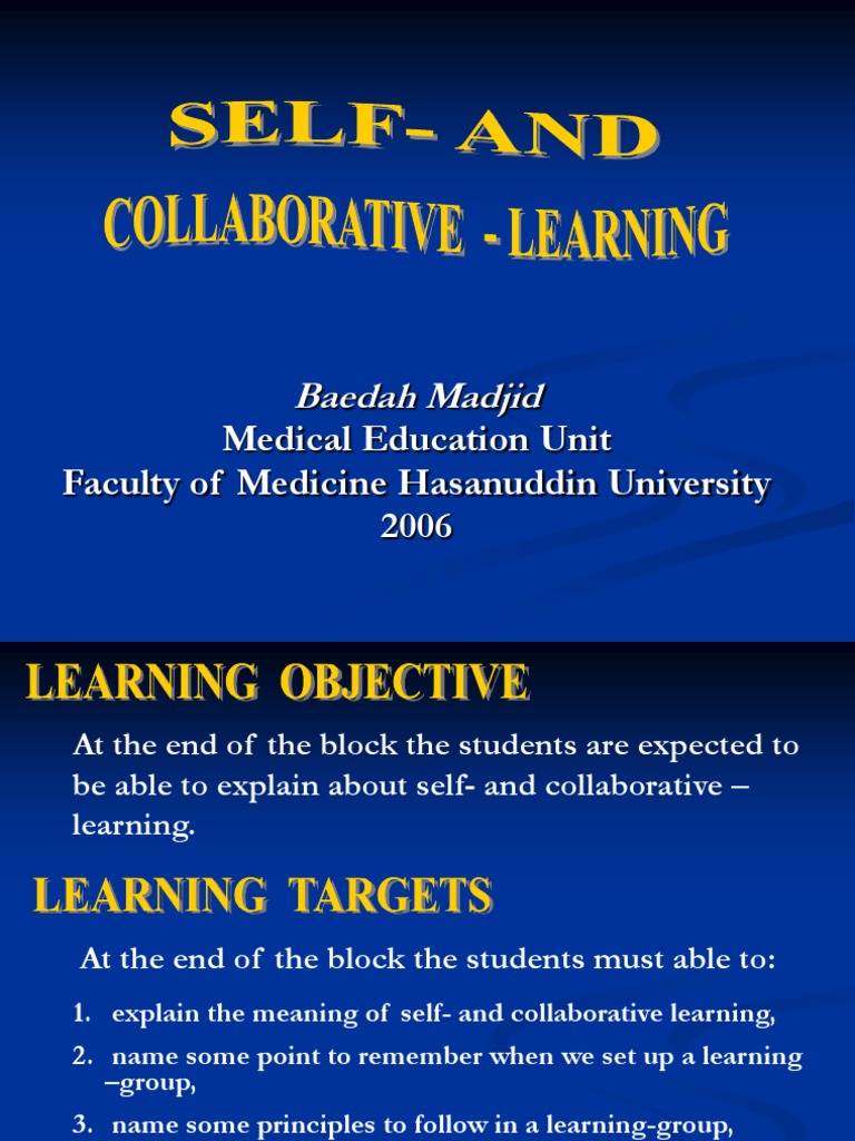 Self-And Collaborative Learning | PDF | Teaching | Educational Psychology