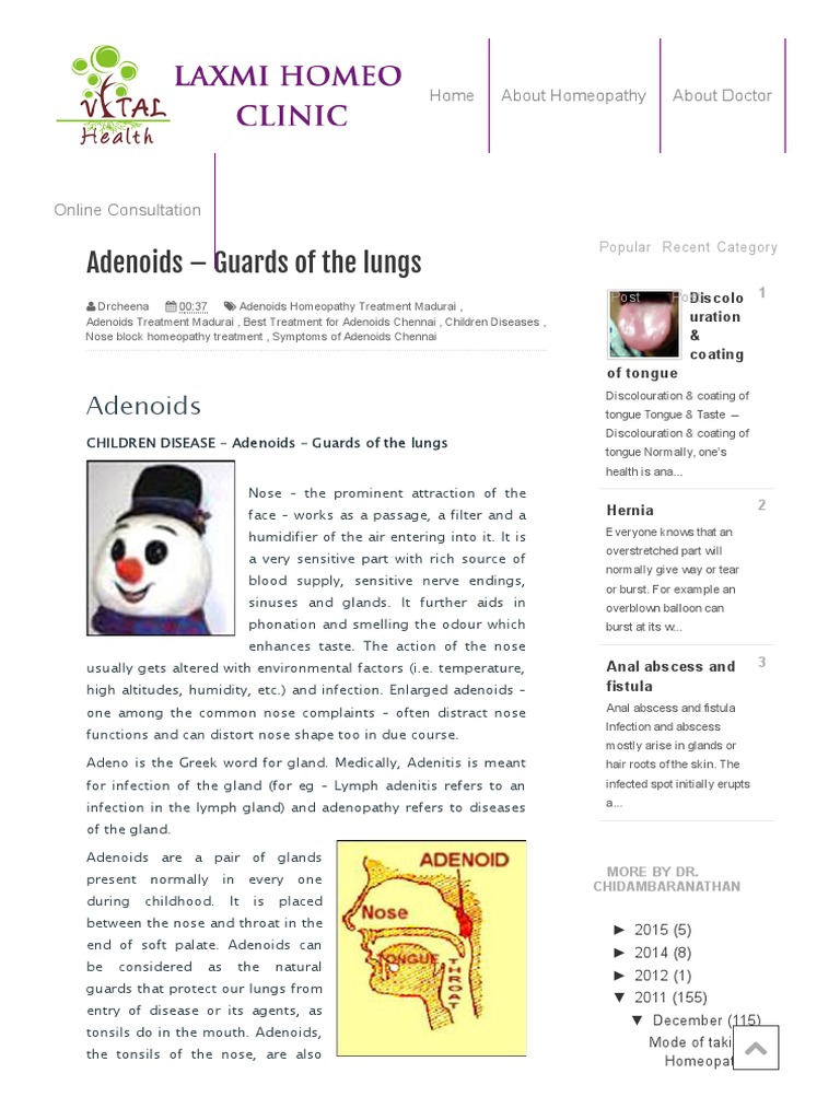 Adenoids - Guards of The Lungs - Best Homeopathy Treatment Chennai ...