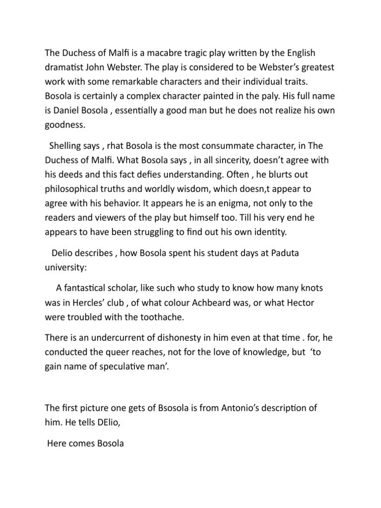 The Duchess of Malfi Is A Macabre Tragic Play Written by The English ...