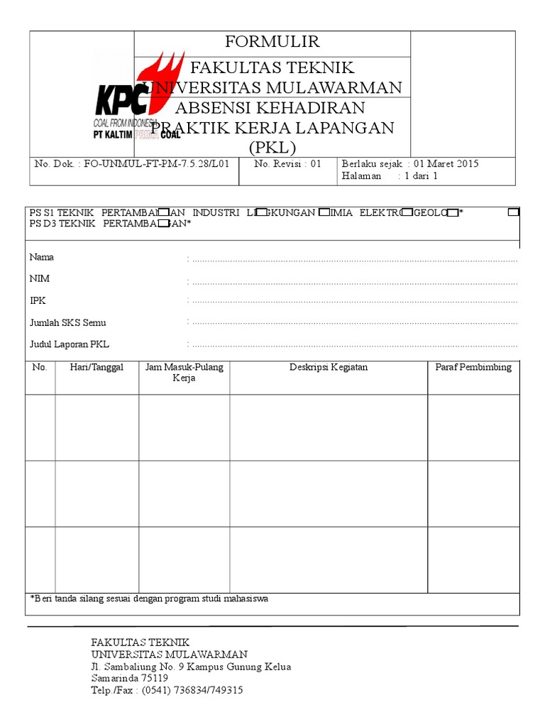 Absensi PKL | PDF