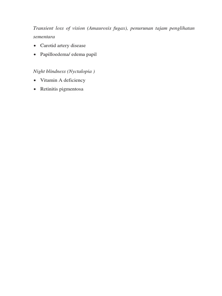 Carotid Artery Disease Papilloedema/ Edema Papil | PDF