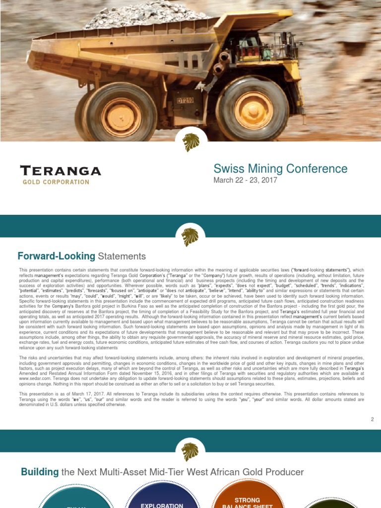 Teranga Gold's Banfora Project Overview | PDF | Mining | Net Present Value