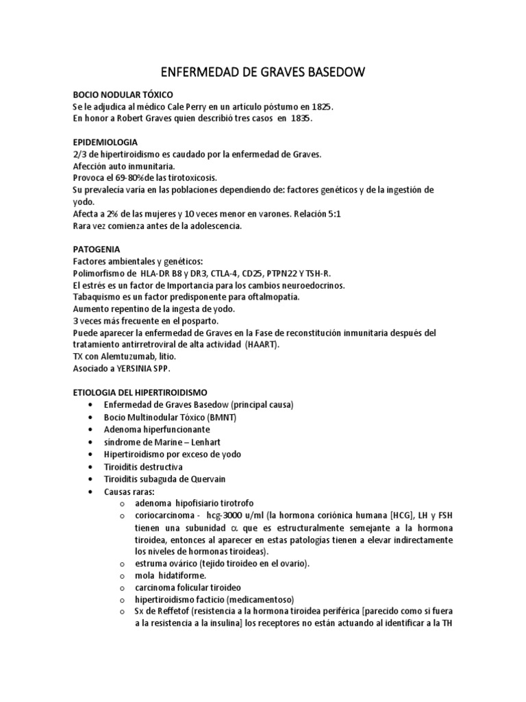 Enfermedad de Graves Basedow | PDF | Tiroides | Hipertiroidismo