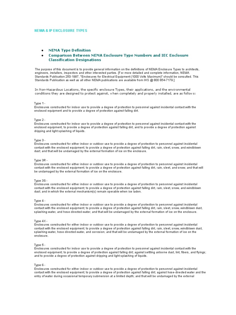 NEMA and IP Testing | PDF | Chemistry | Energy And Resource