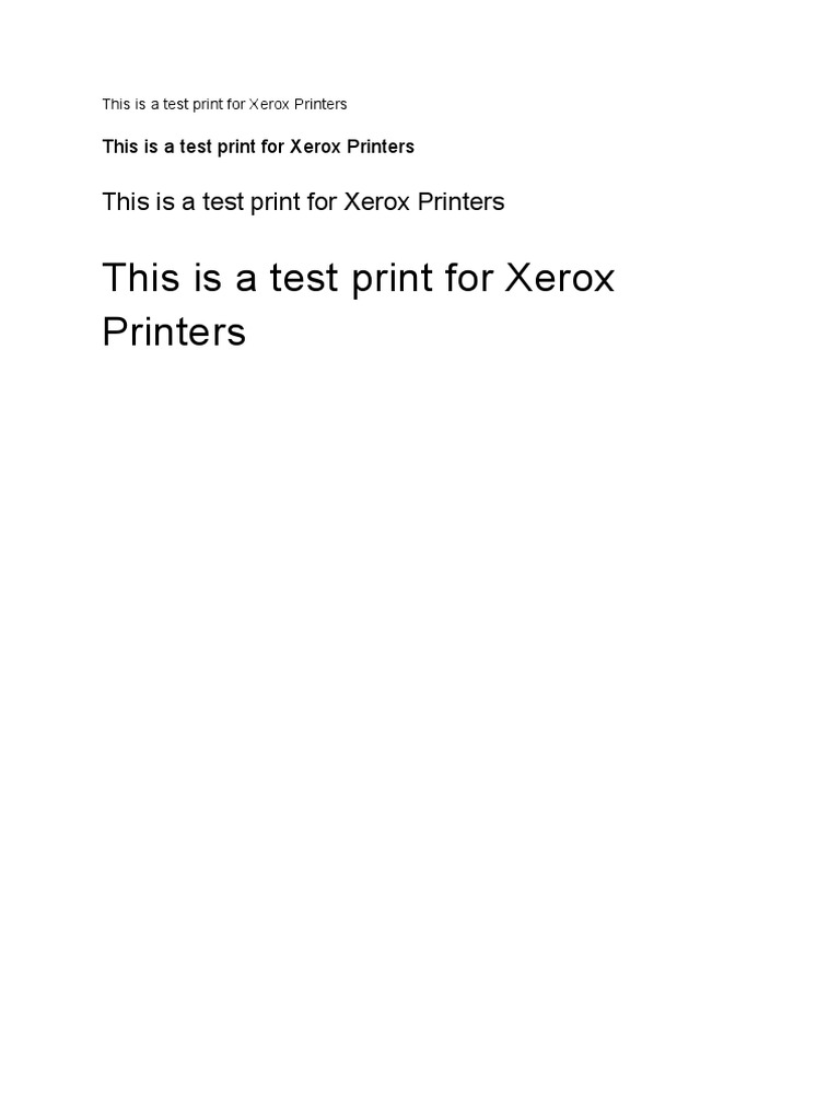 This Is A Test Print For Xerox Printers | PDF