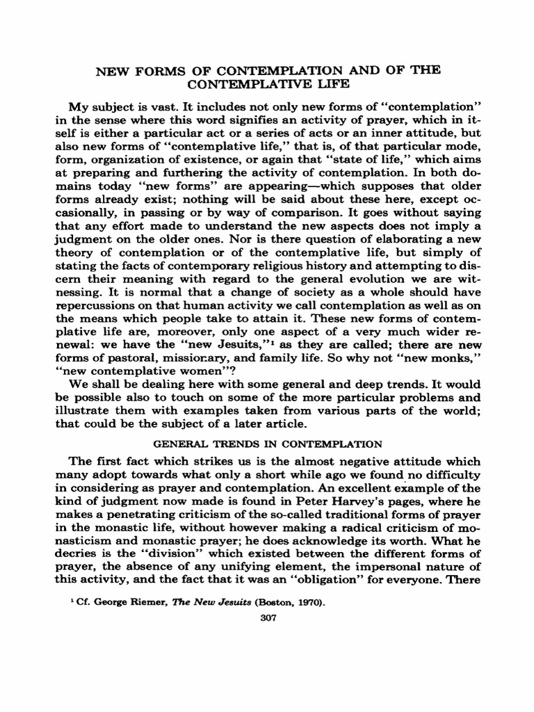 General Trends in Contemplation: Cf. George Riemer, The New Jesuits ...