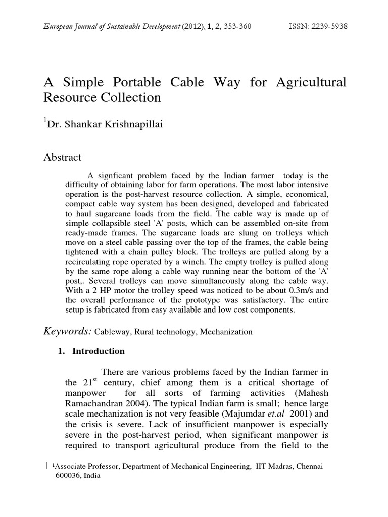 A Simple Portable Cableway | PDF | Transport | Rope