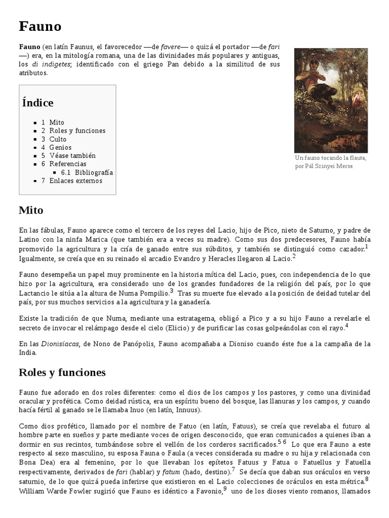 Fauno PDF | PDF | Religión romana antigua | Mitología