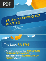 REPUBLIC ACT No 3765 - Truth and Lending Act | PDF | Credit (Finance ...