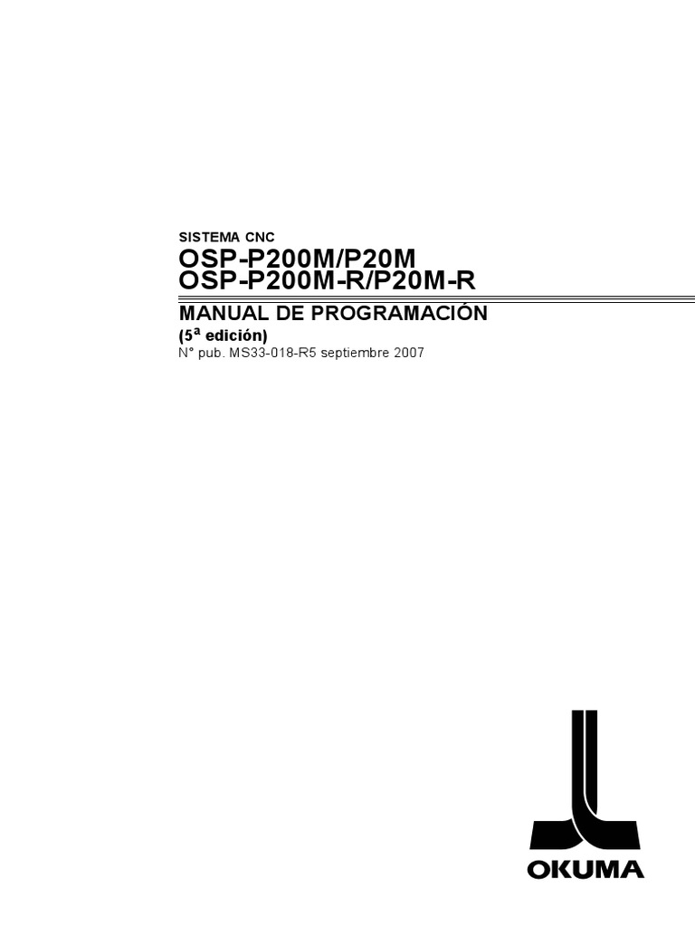 Manual de Programacion CNC Okuma Control OSP.200M | PDF | Biblioteca ...