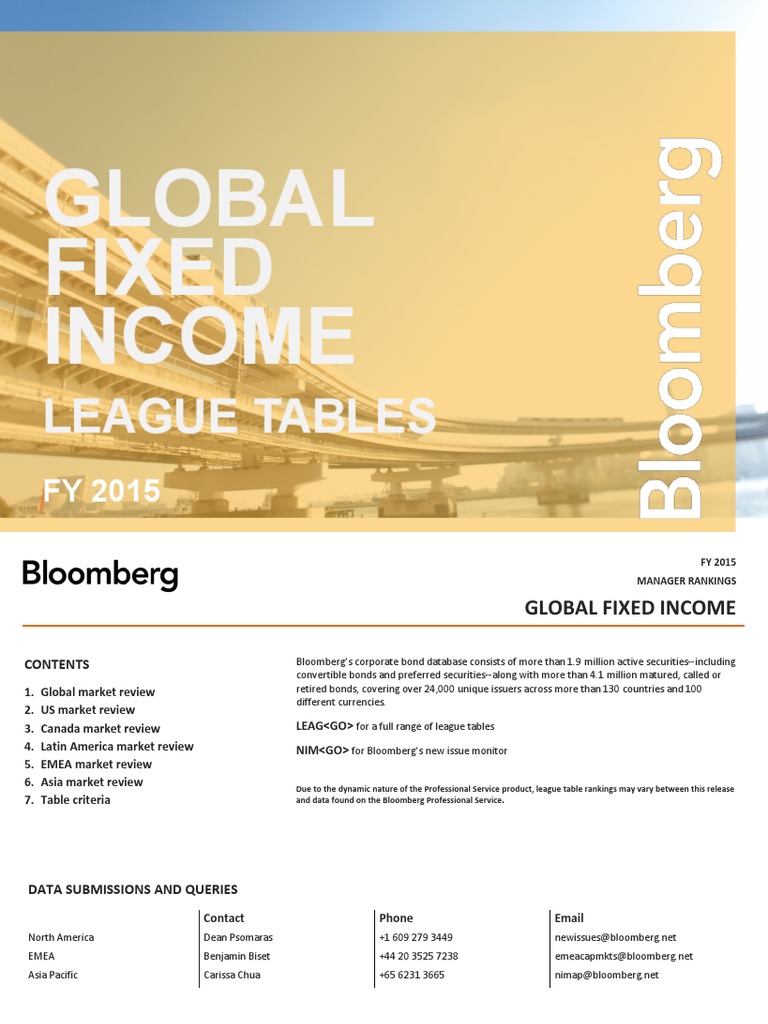 Bloomberg Global Fixed Income League Tables 2015 | PDF | High Yield ...