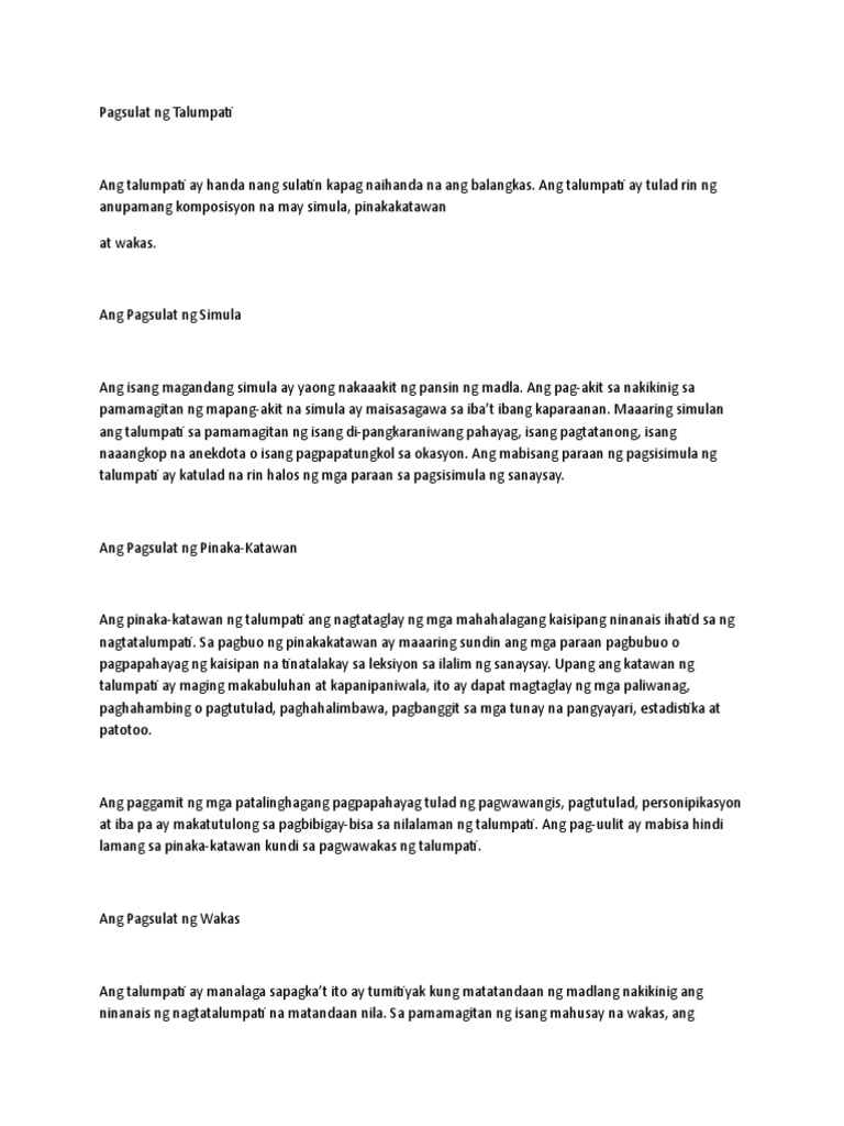 Pagsulat NG Talumpati | PDF