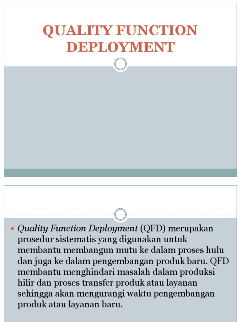 04 Quality Function Deployment | PDF