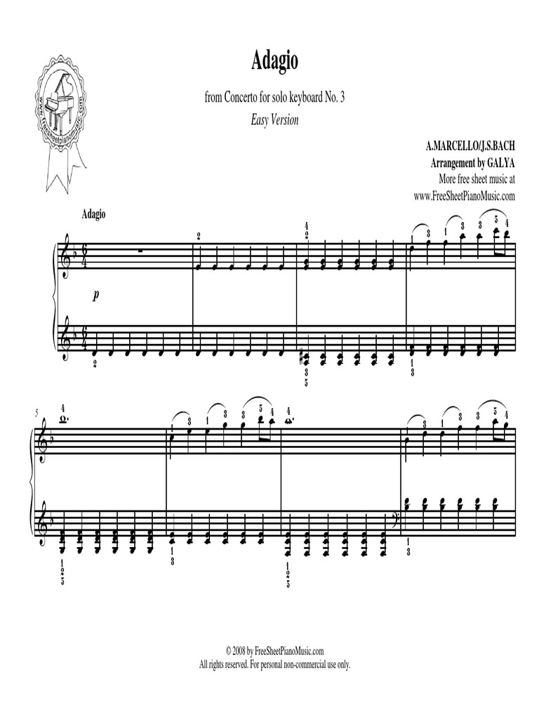 Adagio - Bach.pdf | Music Theory | Classical Music