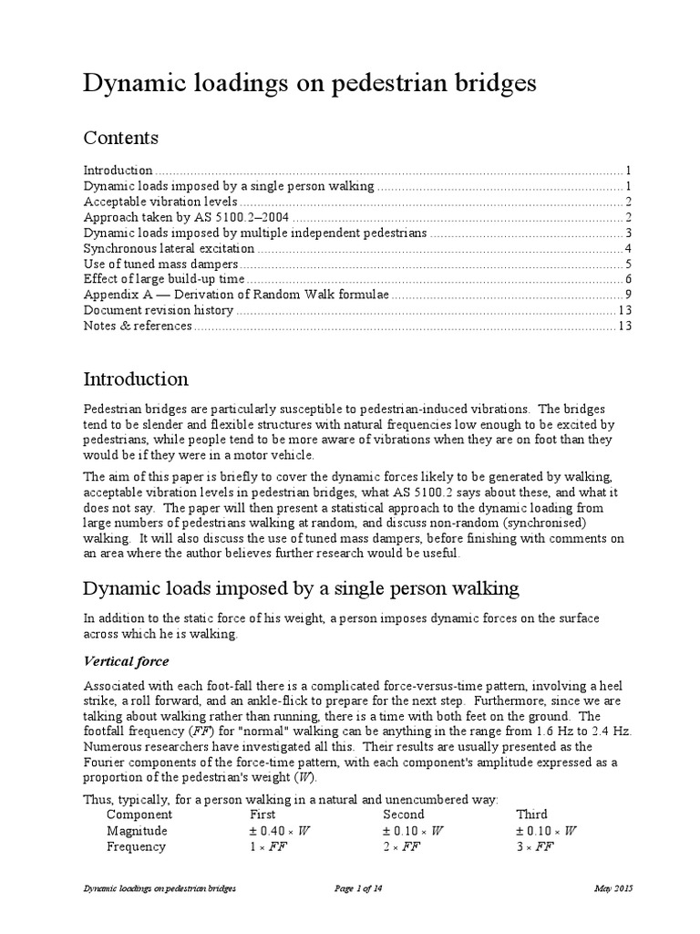 Dynamic Loadings On Pedestrian Bridges | PDF | Physics | Mechanics