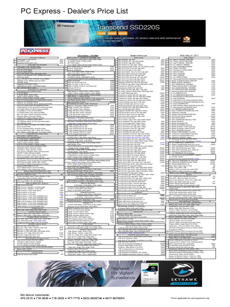 PC Express - Dealer's Price List | PDF | Hdmi | Laptop
