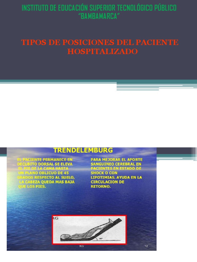 Posiciones y Posturas Del Paciente Hospitalizado | PDF | Términos ...