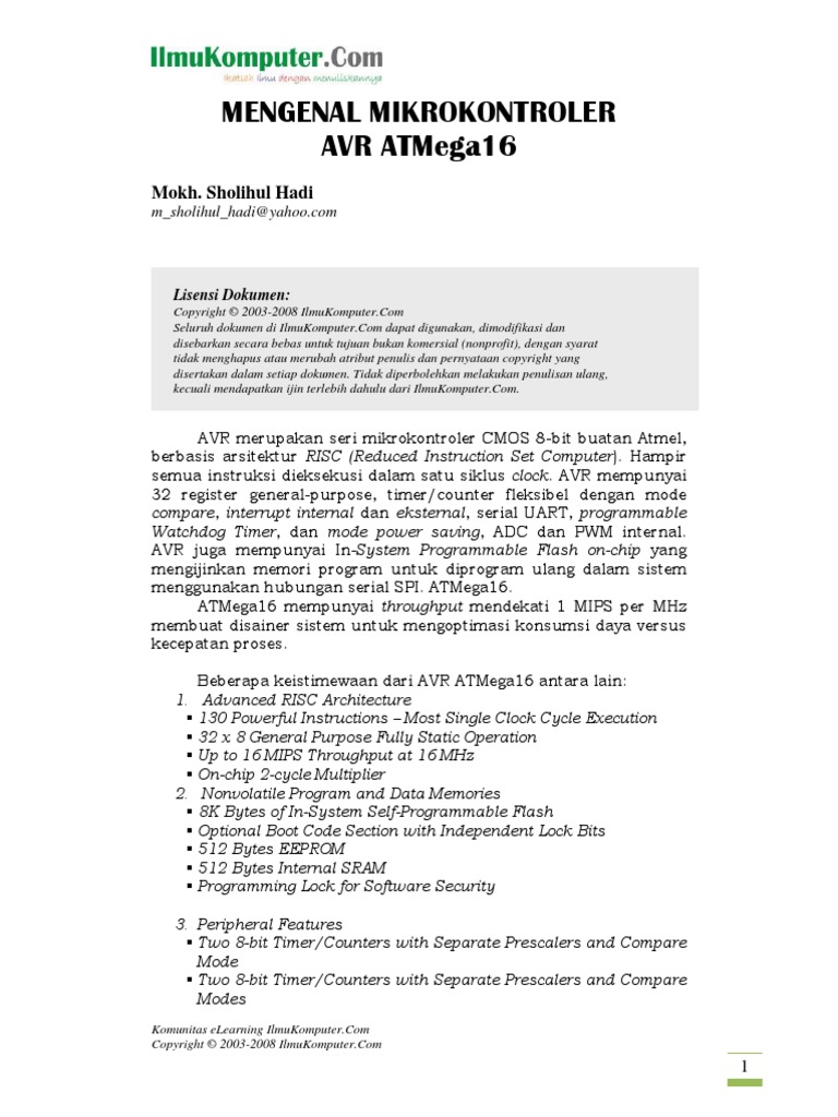 Sholihul Atmega16 PDF | PDF | Technology & Engineering