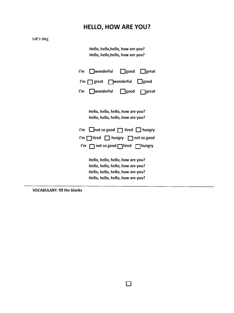 HELLO How Are You | PDF