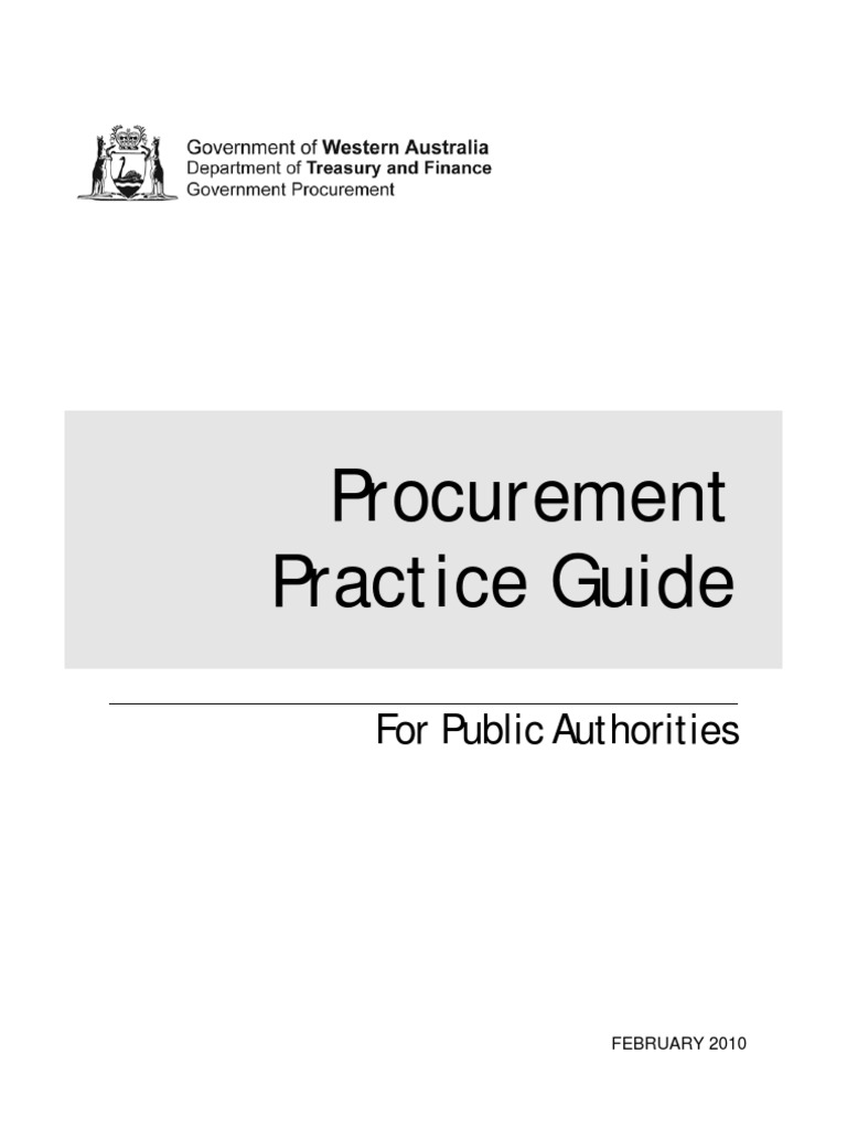 Procurement Practice Guide | PDF | Procurement | Specification (Technical Standard)