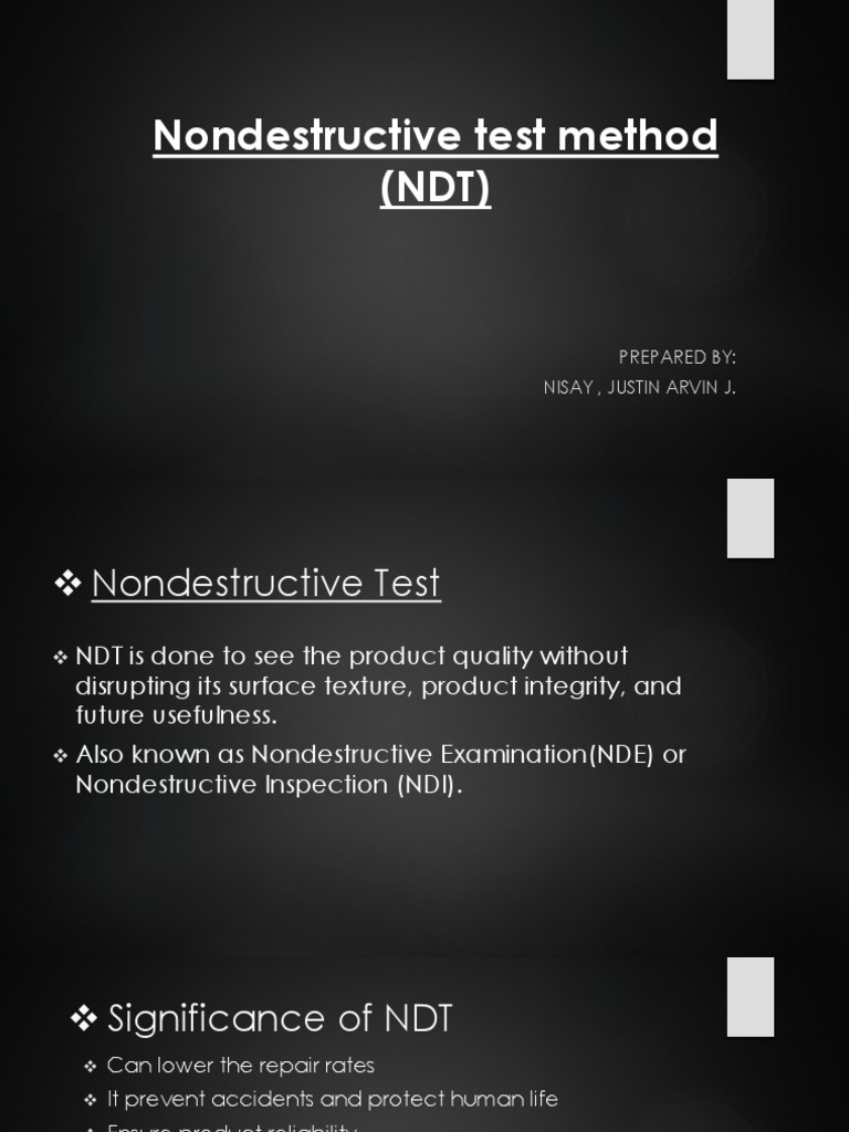 Nondestructive Test Method | PDF | Nondestructive Testing | Applied And ...