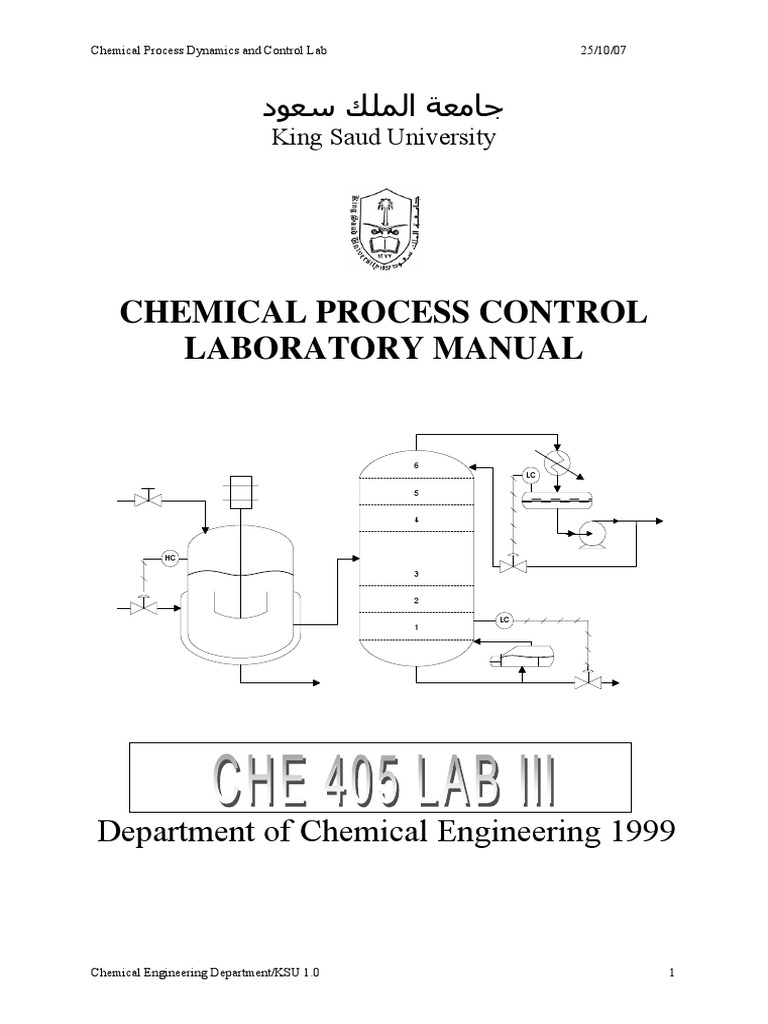 Chemical Process Control Laboratory Manual: Department of Chemical ...