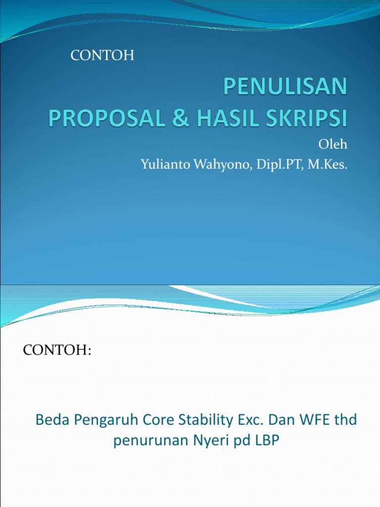 Contoh Penulisan Skripsi Ok Fisioterapi | PDF