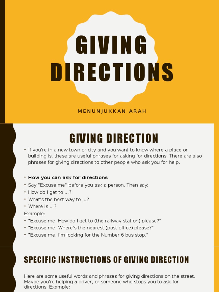 Giving Directions: Menunjukkan Arah | Download Free PDF | Transport ...