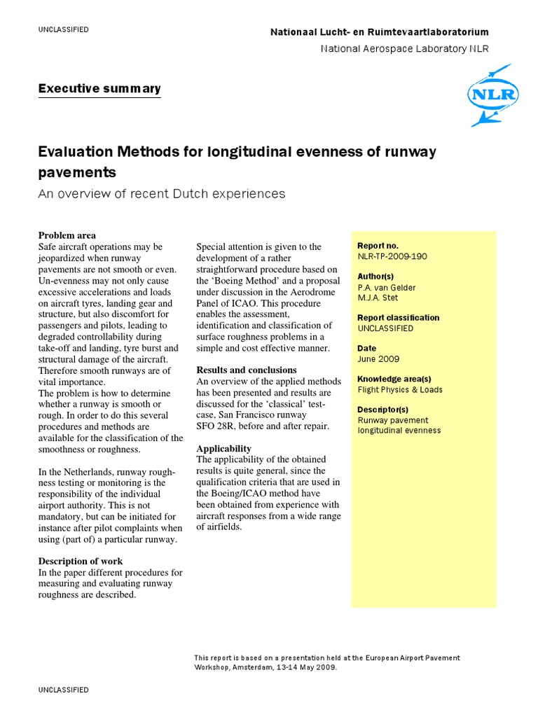 TP-2009-190 Evaluation Methods For Longitudinal Evenness of Runway ...