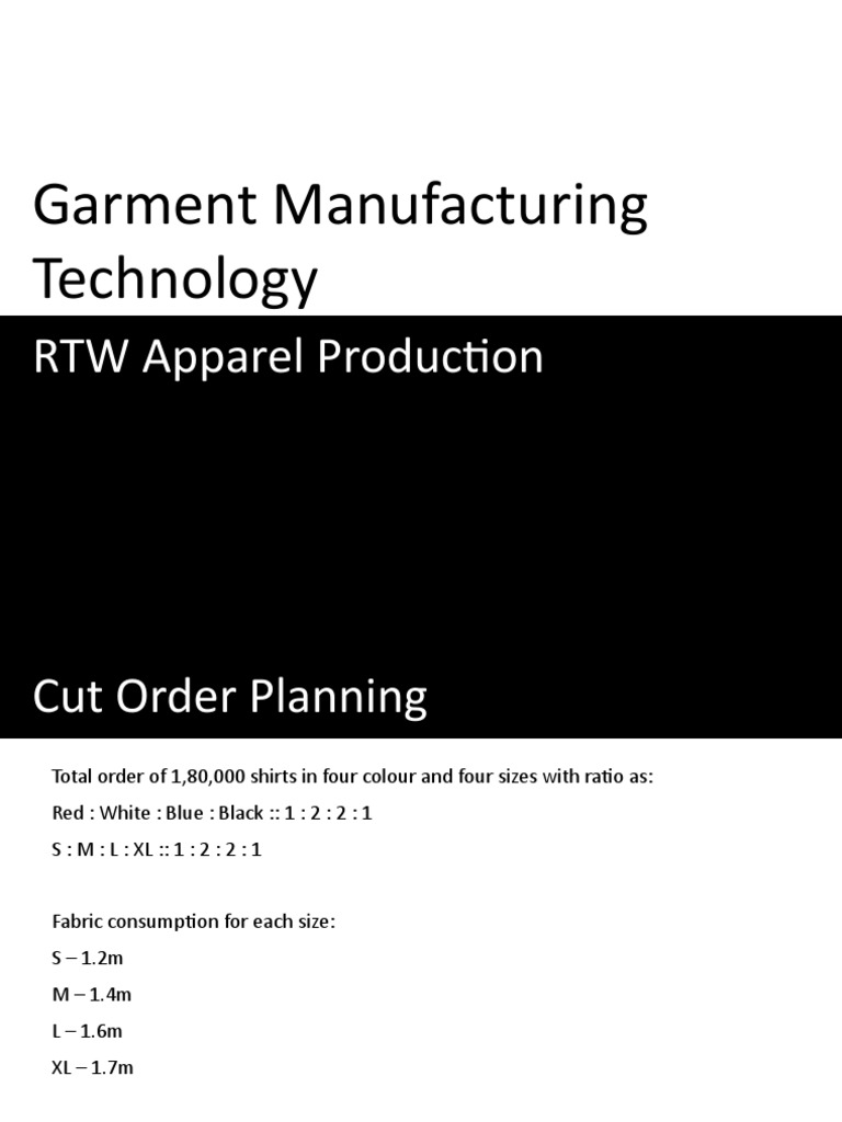 RTW Apparel Production Process Overview | PDF | Textiles | Knife