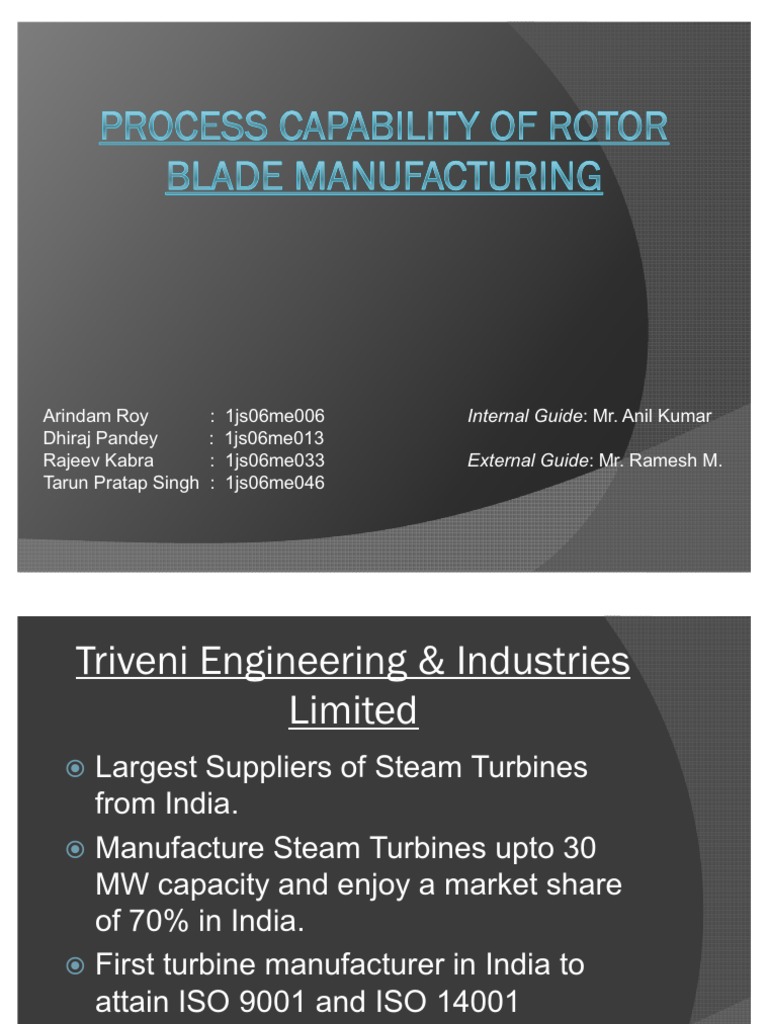 Process Capability of Rotor Blade Manufacturing | PDF | Technology ...