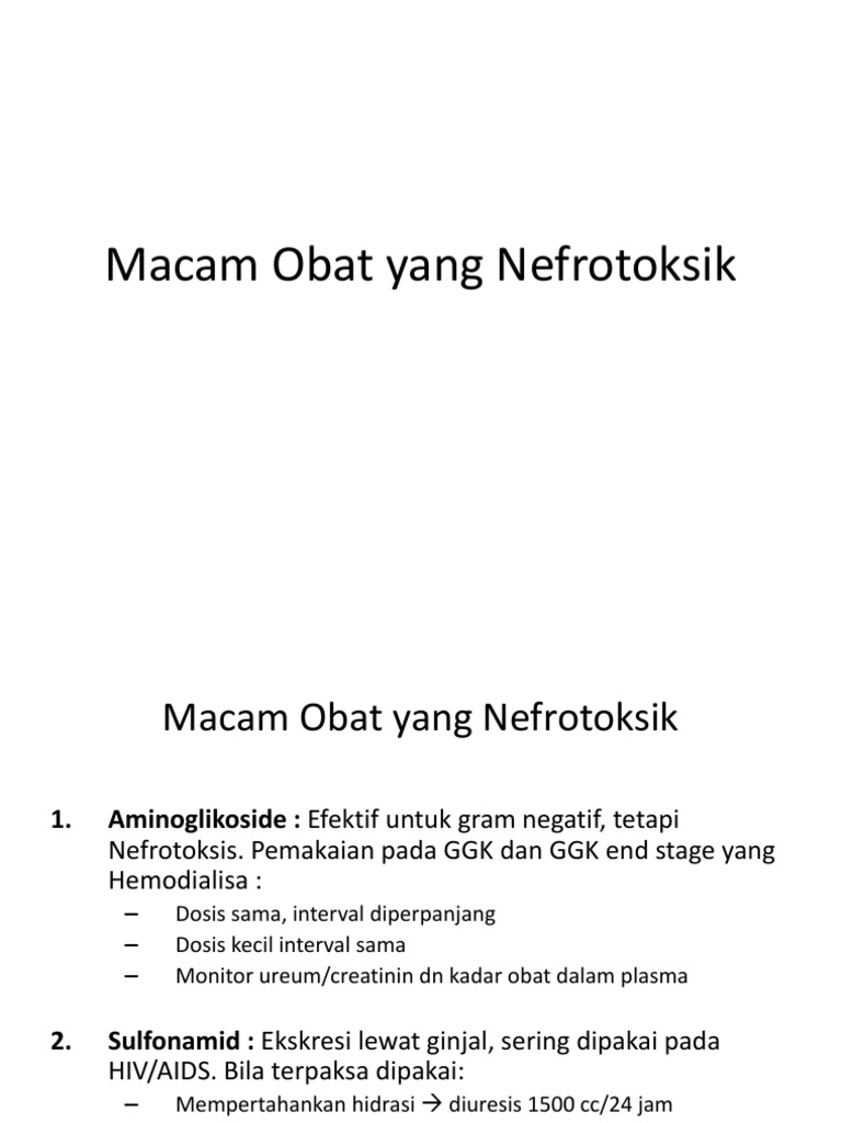 Obat Yang Nefrotoksik | PDF | Pengembangan Diri | Kesehatan Holistik
