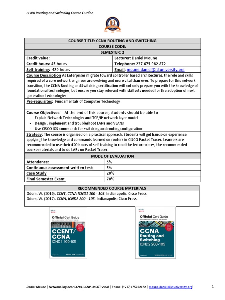 Ccna Routing And Switching Course Outline Cisco Certifications Router Computing 