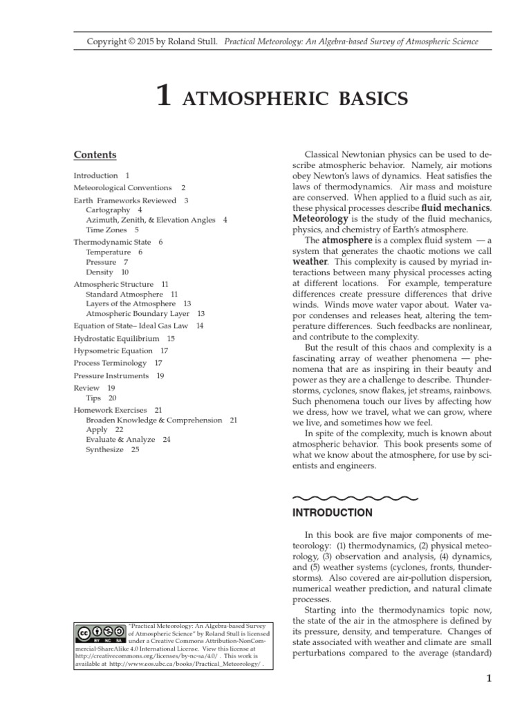 Ch01 Atmos | PDF | Atmospheric Pressure | Pascal (Unit)