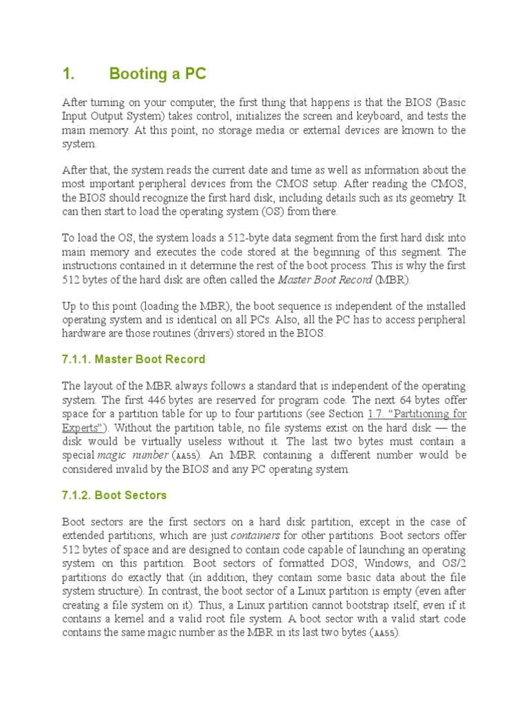 Booting A PC | PDF | Booting | Bios