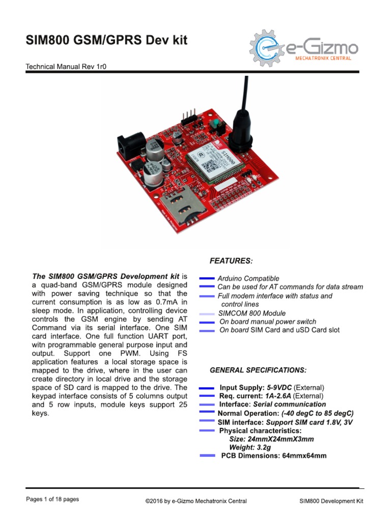SIM800 Dev Kit | PDF