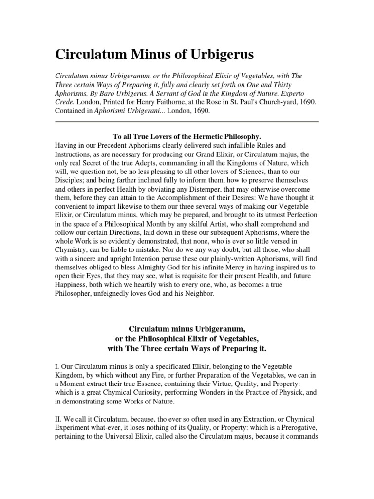 Urbigerus Circulatum Minus | PDF | Philosophy | Foreign Language Studies