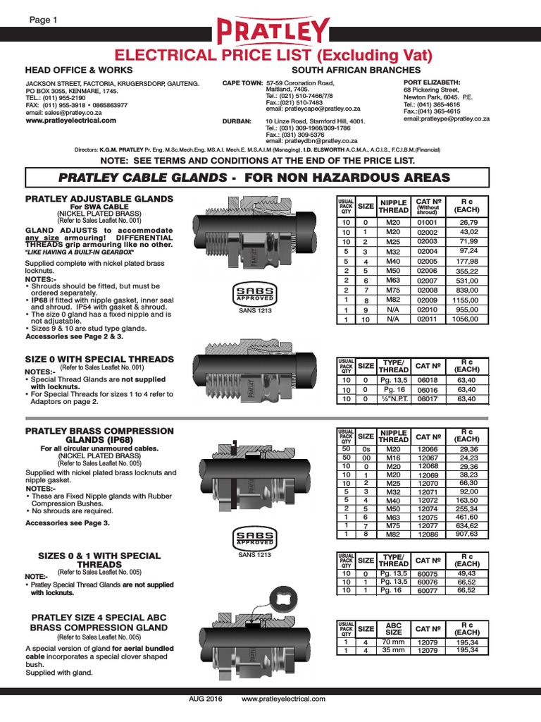 Electrical Price List 2016 PDF | PDF | Nature