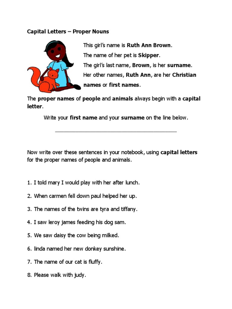 Capital Letters - Proper Names of People | PDF