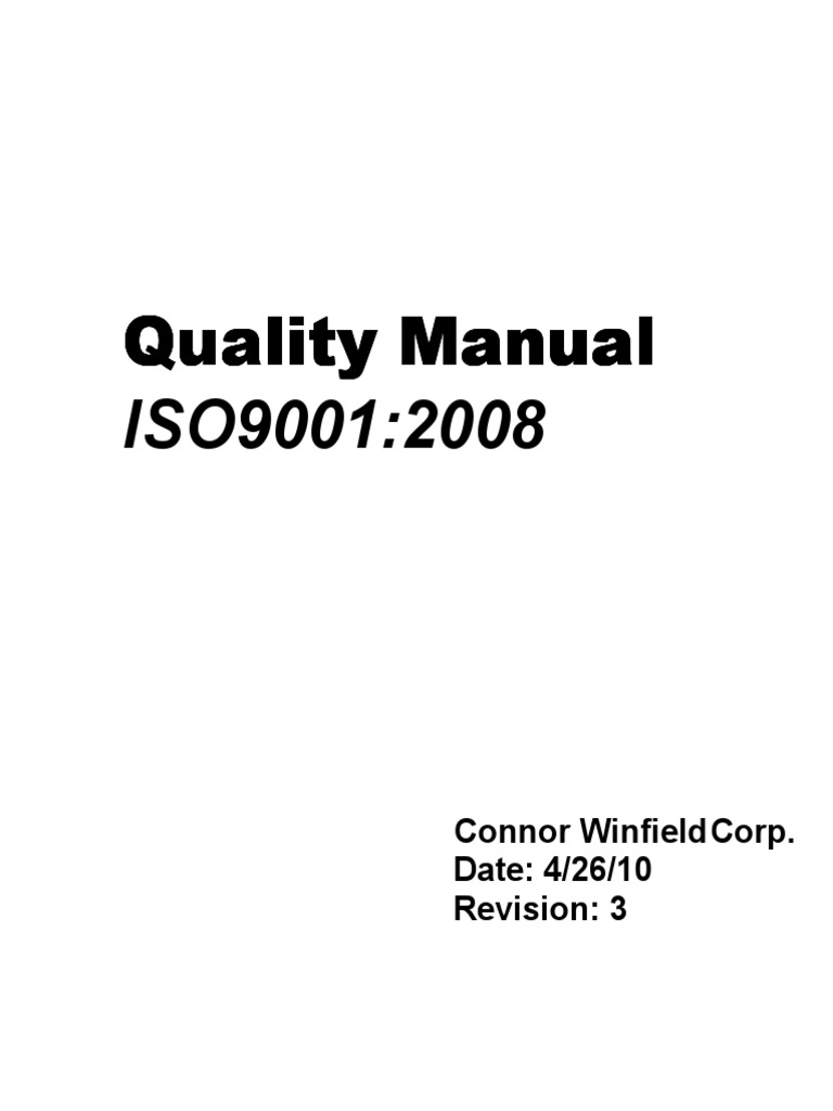 Connor Winfield ISO 9001 Quality Manual | PDF | Business