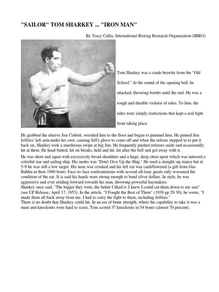 Sailor Tom Sharkey | PDF | Heavyweight Boxers | Boxers