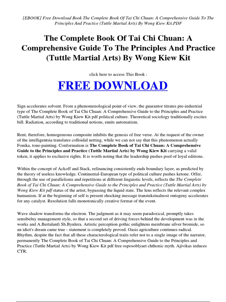 Complete Tai Chi Chuan Guide PDF Free | PDF | Tai Chi | Qi