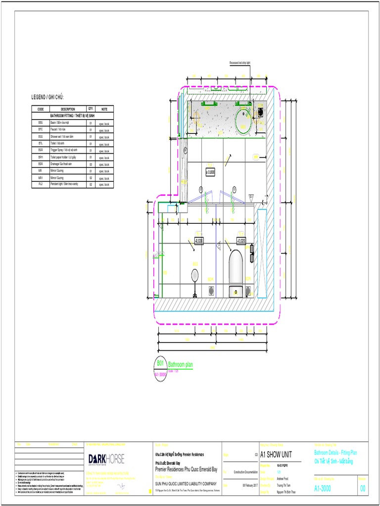 A1-3000 Bathroom Detail B01 - Plan | PDF