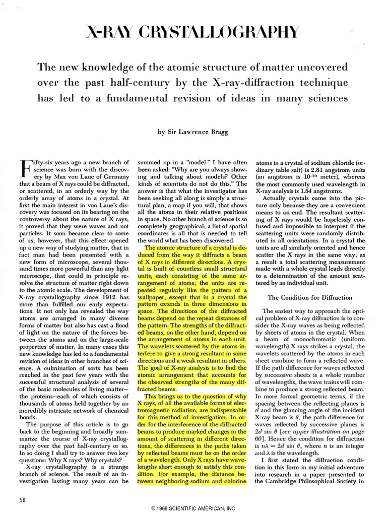 X Ray Crystallography | PDF | X Ray Crystallography | Diffraction